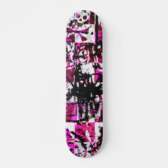 Pink Checkers Skateboard Deck | Zazzle