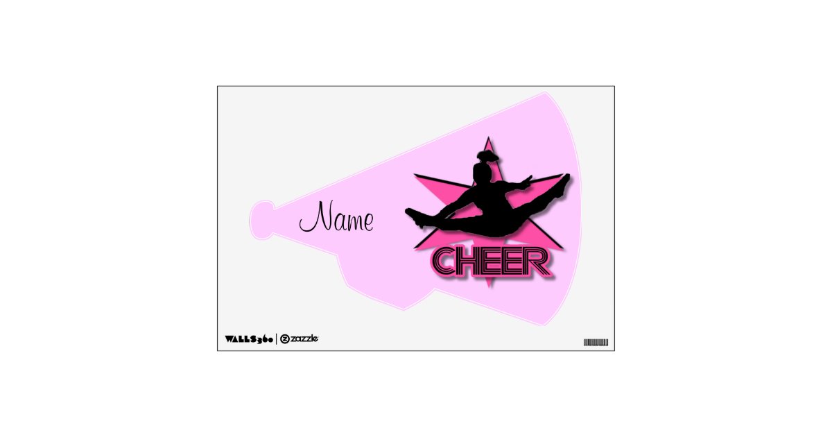 Pink cheer wall decall wall decal | Zazzle