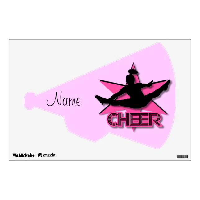 Pink cheer wall decall wall decal | Zazzle