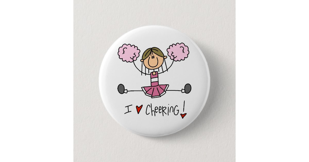 Pink Cheerleader Button | Zazzle