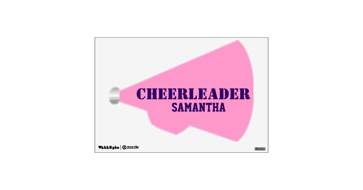 Pink Cheerleader Megaphone Wall Sticker | Zazzle