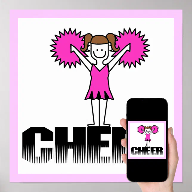 Pink Cheerleading T-shirts and Gifts Poster | Zazzle