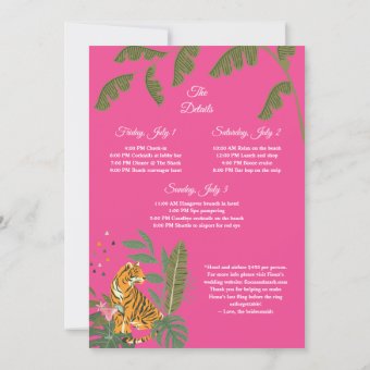 Pink Cheetah Wild Bachelorette Weekend Invitation | Zazzle