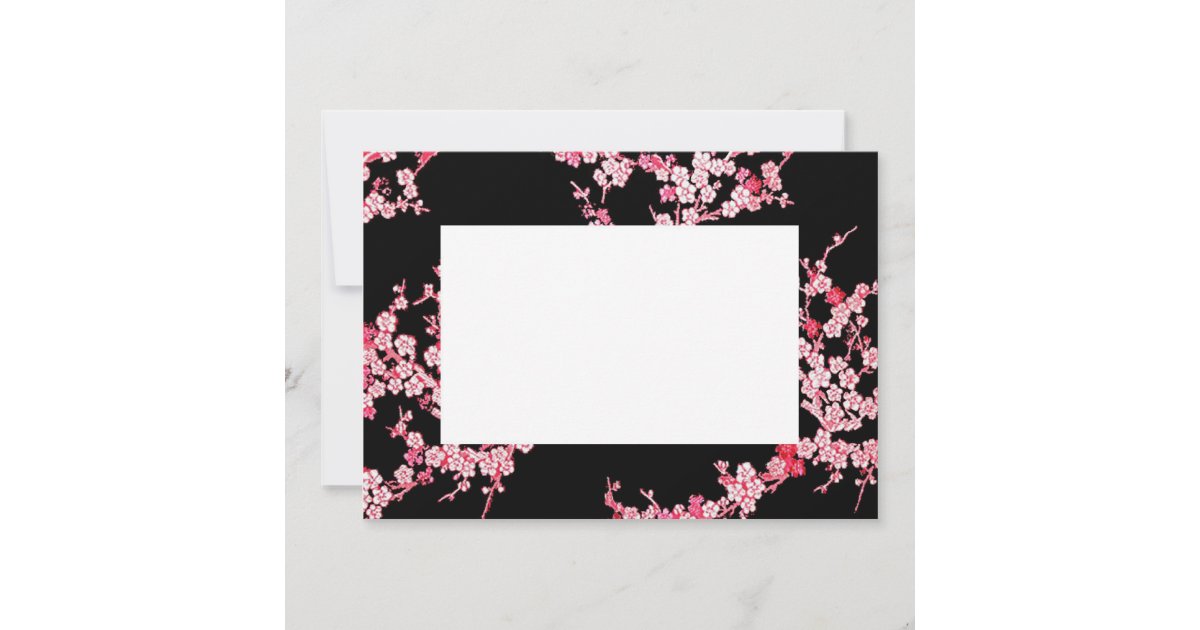 Pink Cherry Blossom Border Invitation | Zazzle