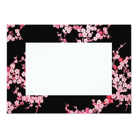 Pink Cherry Blossom Border Invitation | Zazzle.com