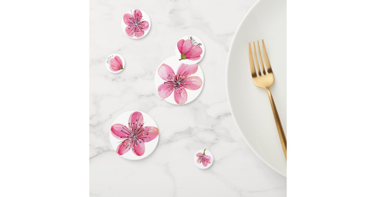 Pink Cherry Blossoms Confetti | Zazzle