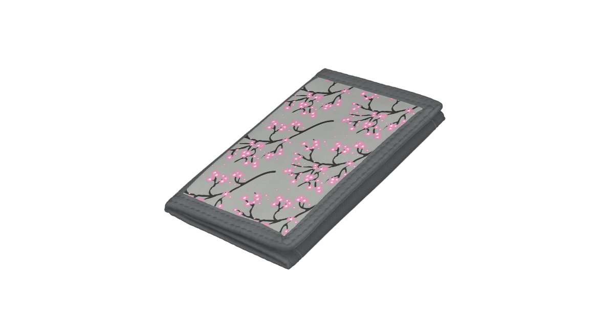 Pink Cherry Blossoms on Branches Personalized Trifold Wallet | Zazzle