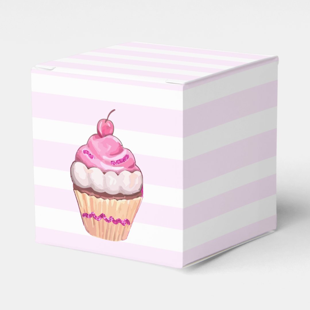 Pink Cherry Cupcake Box | Zazzle