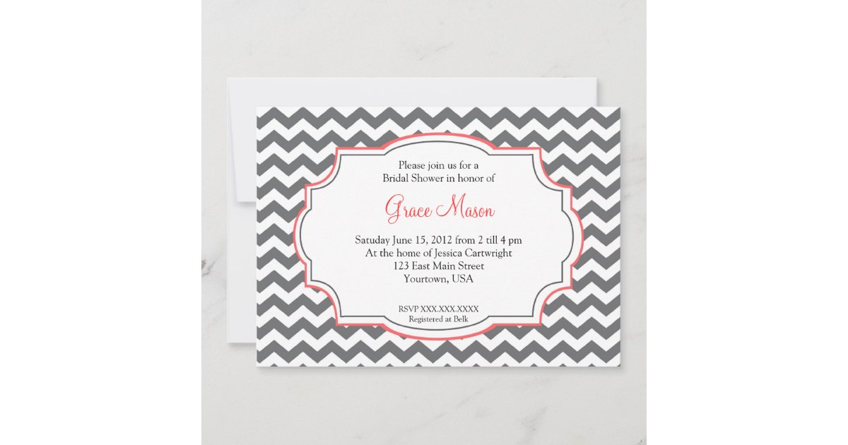 Pink Chevron Shower Invitation | Zazzle