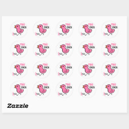 Pink Chick 2 Classic Round Sticker | Zazzle
