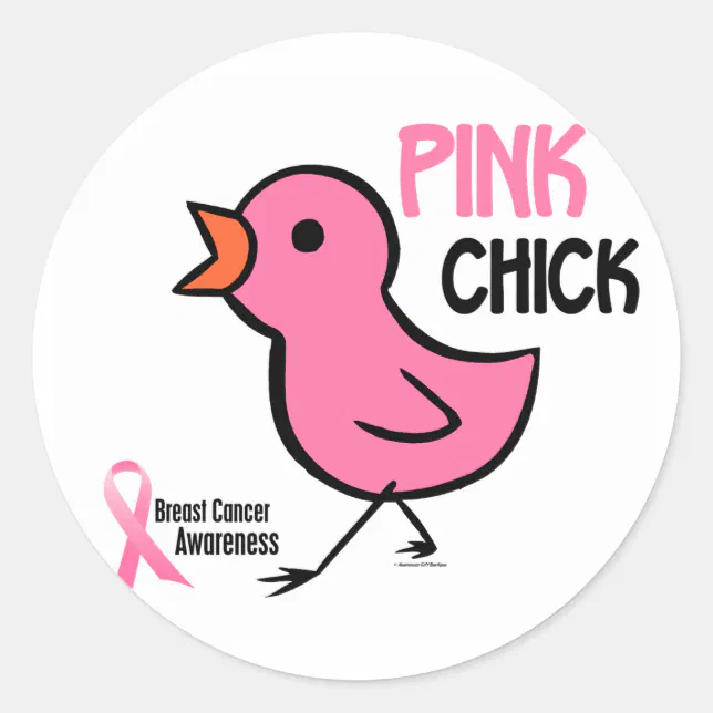Pink Chick 2 Classic Round Sticker | Zazzle