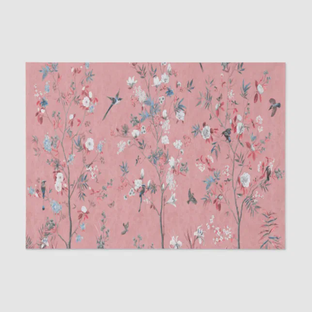 Pink Chinoiserie Chinese Decoupage Tissue Paper | Zazzle