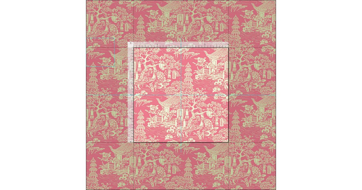 Pink Chinoiserie Fabric | Zazzle