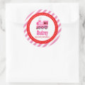 Pink Choo Choo Train Birthday Baby Shower Classic Round Sticker | Zazzle