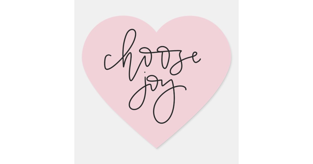 Pink "Choose Joy" Calligraphy Sticker | Zazzle
