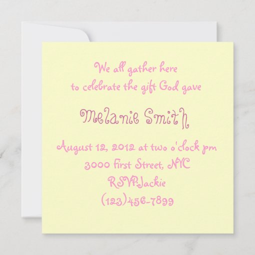 Pink Christian Religious Baby Shower Invitation | Zazzle