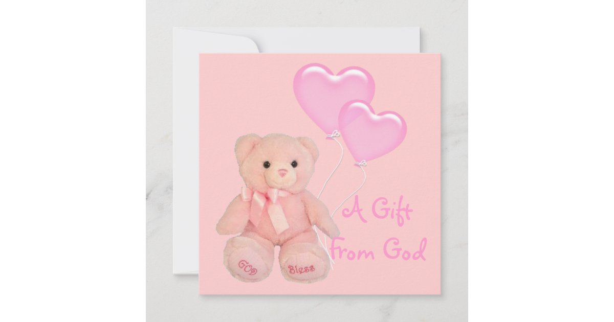 Pink Christian Religious Baby Shower Invitation | Zazzle