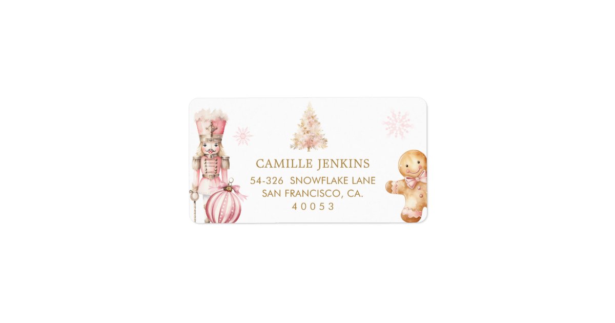 Pink Christmas Address Label | Zazzle