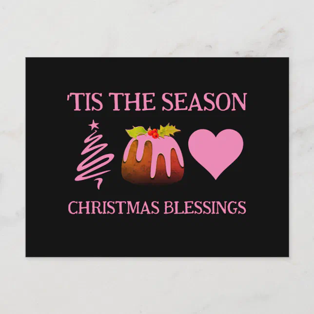 Pink CHRISTMAS BLESSINGS Postcard | Zazzle