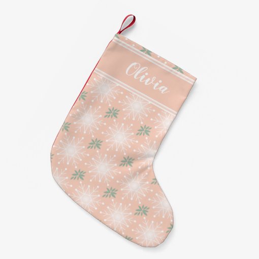 Pink Christmas personalize name stocking | Zazzle