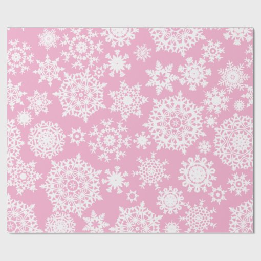 Pink Christmas Snowflake Pattern wrapping paper | Zazzle