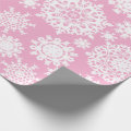 Pink Christmas Snowflake Pattern wrapping paper | Zazzle