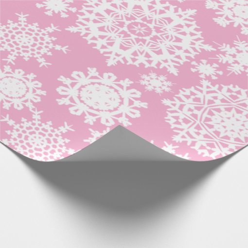 Pink Christmas Snowflake Pattern wrapping paper | Zazzle