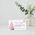 Pink Christmas Tree Diaper Raffle Baby Shower Enclosure Card | Zazzle