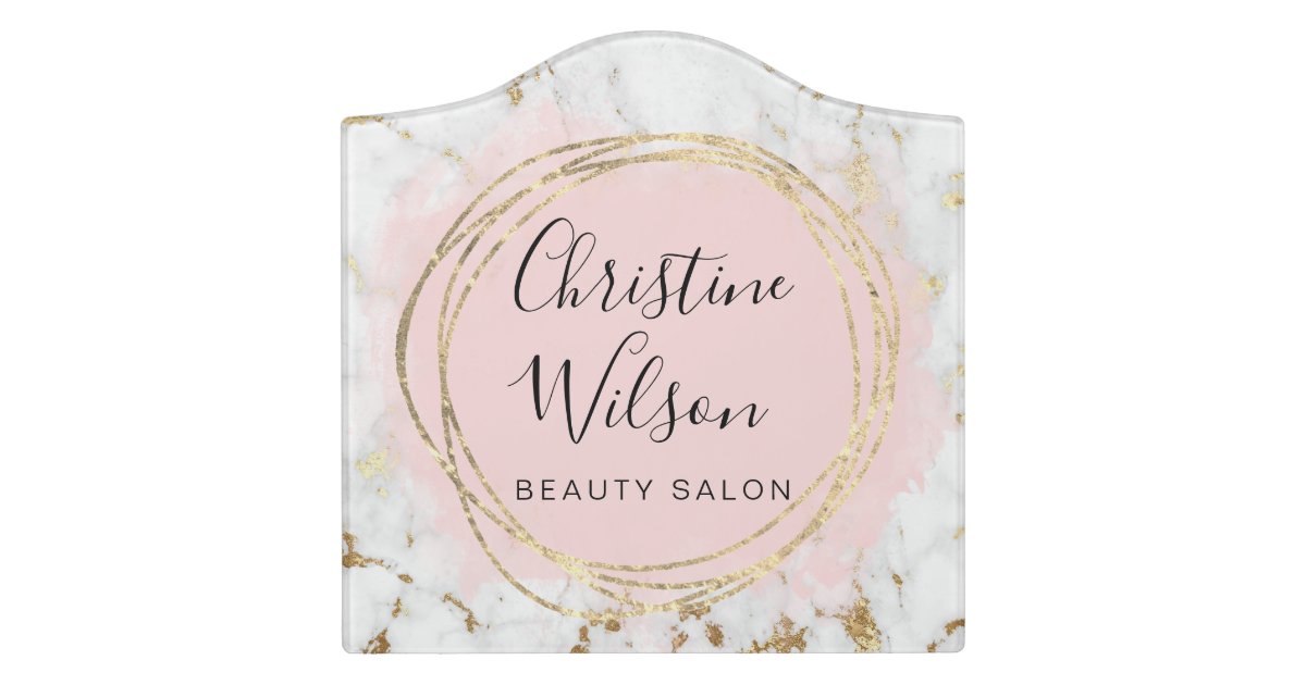 pink circle door sign | Zazzle