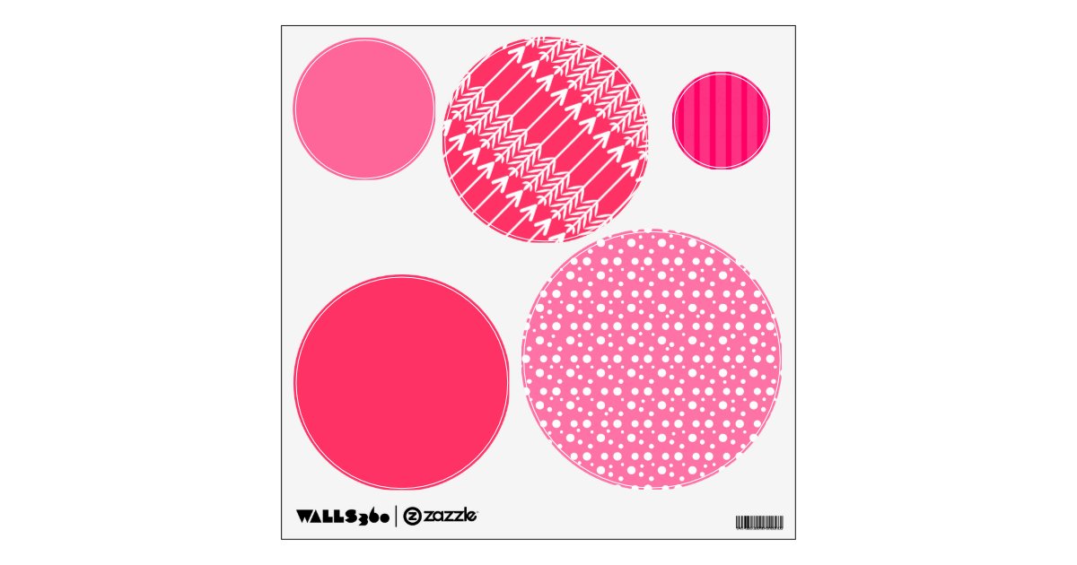 Pink Circle Dots Wall Sticker | Zazzle