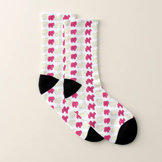 Pink Circus Animal Crackers Cookies Party Socks | Zazzle
