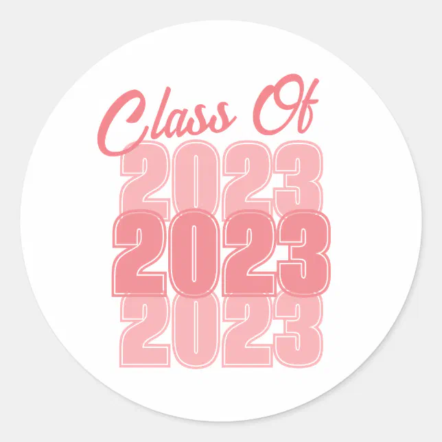 Pink Class of Graduation Classic Round Sticker | Zazzle