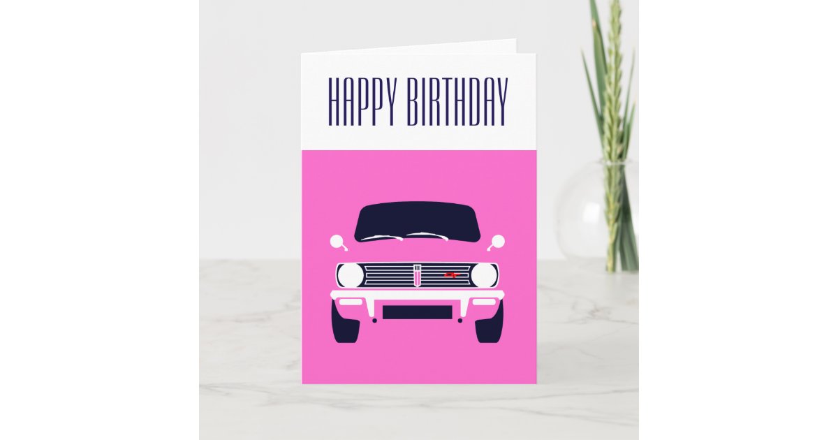 Pink Classic Mini Clubman Card | Zazzle