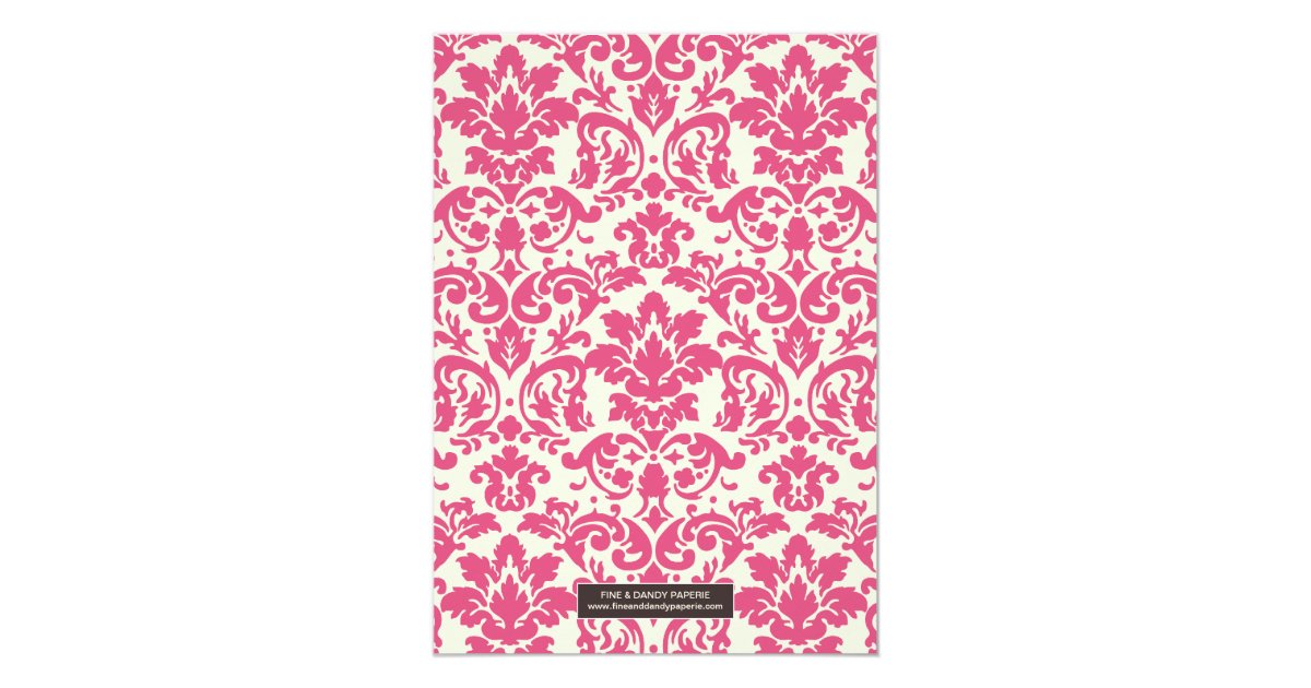 Pink Damask Invitations