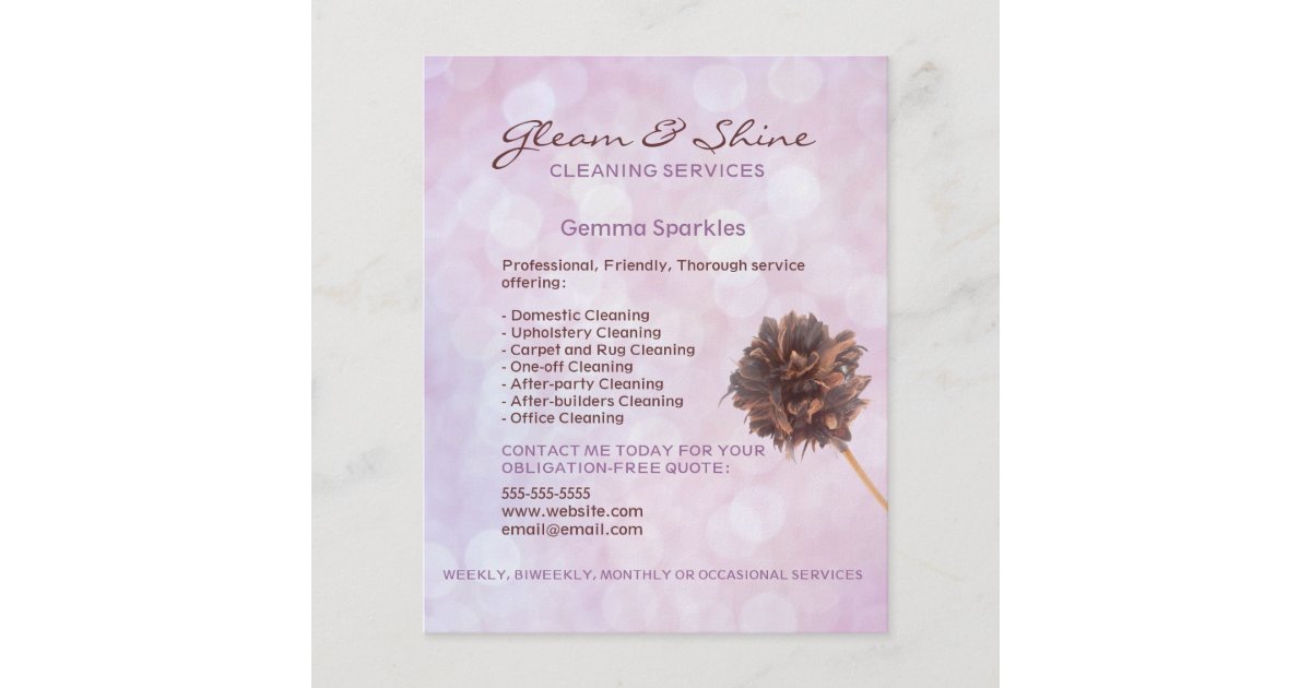 Pink Cleaning Services Flyer | Zazzle