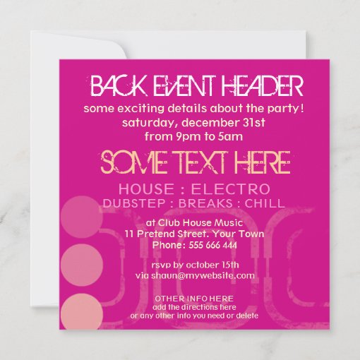 Pink Club DJ Dance Party Photo template Invitation | Zazzle