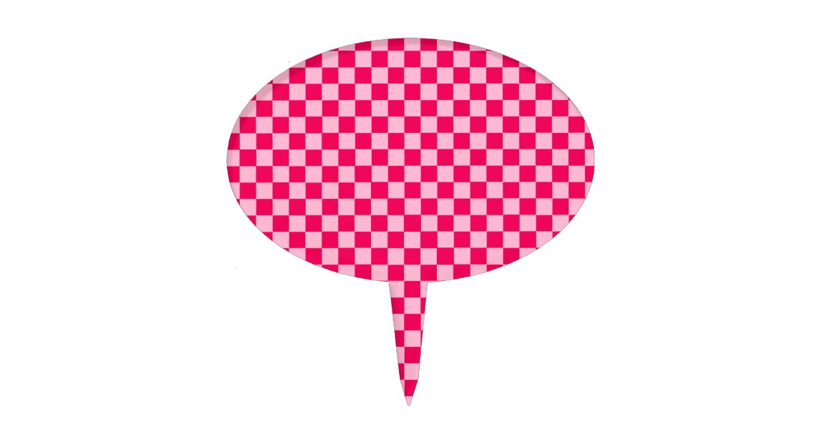 Pink Combination Classic Checkerboard by STaylor Cake Topper | Zazzle