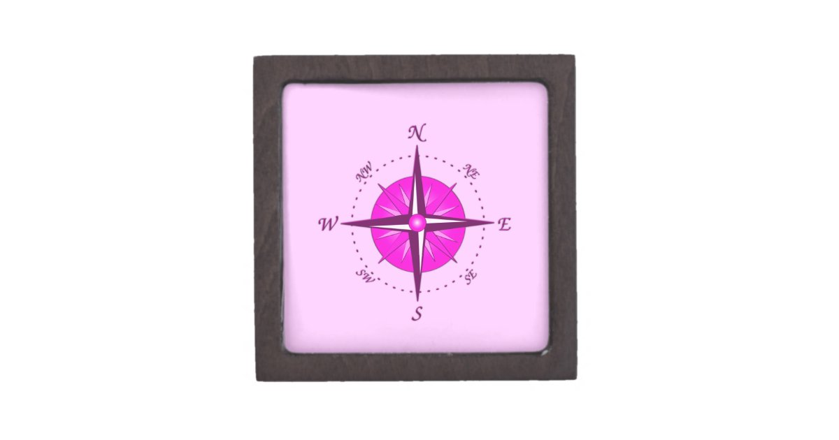 Pink Compass Rose Keepsake Box | Zazzle.com