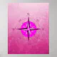 Pink Compass Rose Poster | Zazzle
