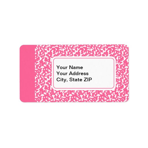 Pink Composition Notebook Label | Zazzle