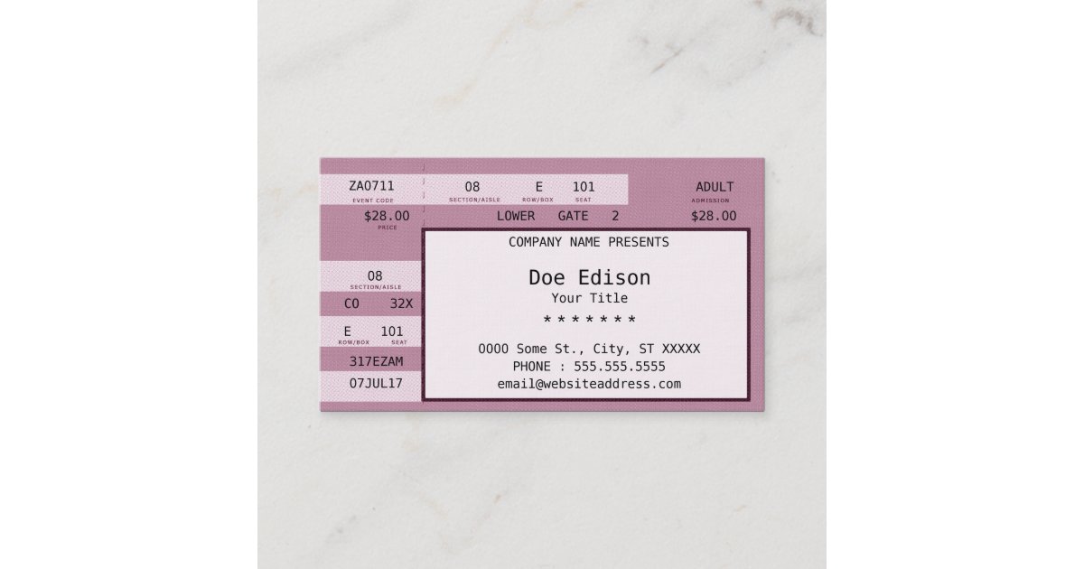 pink concert ticket | Zazzle