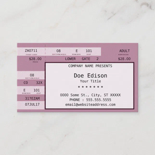 pink concert ticket | Zazzle