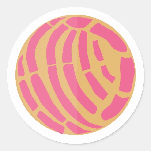 Pink Concha Méxican sweet bread pan dulce Classic Round Sticker | Zazzle