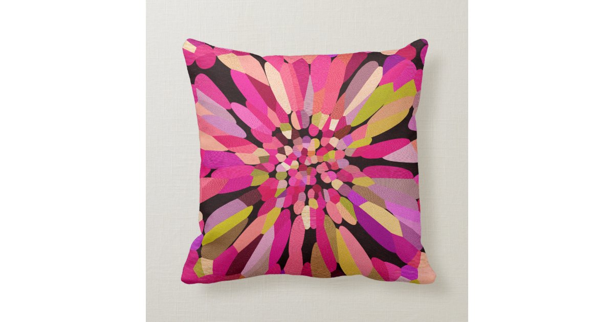 Pink Confetti Flower Throw Pillow | Zazzle.com