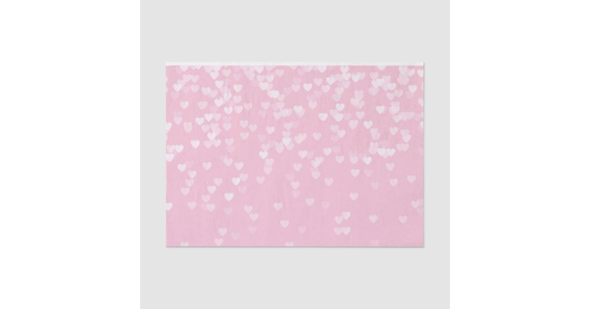 Pink Confetti Hearts Tissue Paper | Zazzle