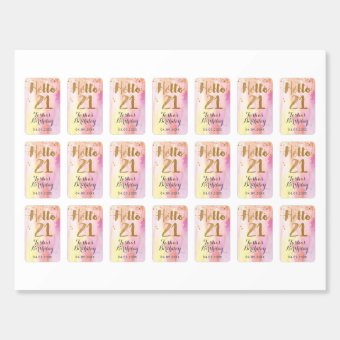 Pink Confetti Hello 21 21st Birthday Matchboxes | Zazzle