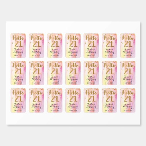 Pink Confetti Hello 21 21st Birthday Matchboxes | Zazzle
