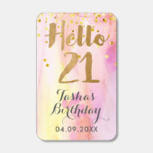 Pink Confetti Hello 21 21st Birthday Matchboxes | Zazzle