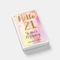 Pink Confetti Hello 21 21st Birthday Matchboxes | Zazzle
