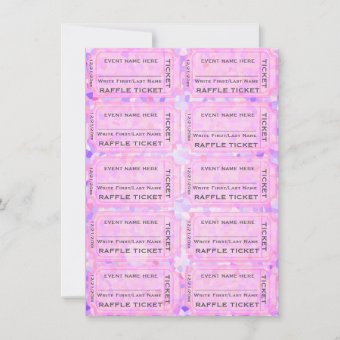 Pink Confetti Raffle Tickets for Invitations | Zazzle